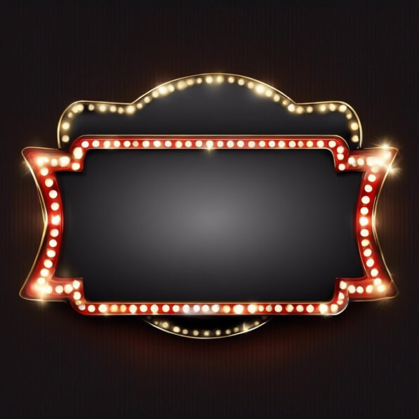Download Illuminated Marquee Sign on Black Background with Golden ...