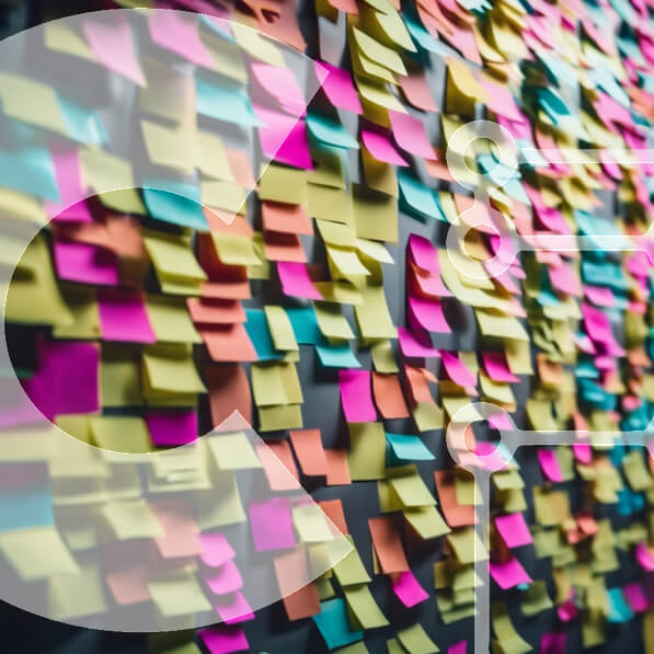 Colorful Post-It Notes Wall Display stock photo | Creative Fabrica