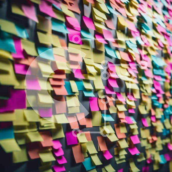 Affichage Mural De Post It Colorés Photo Stock Creative Fabrica