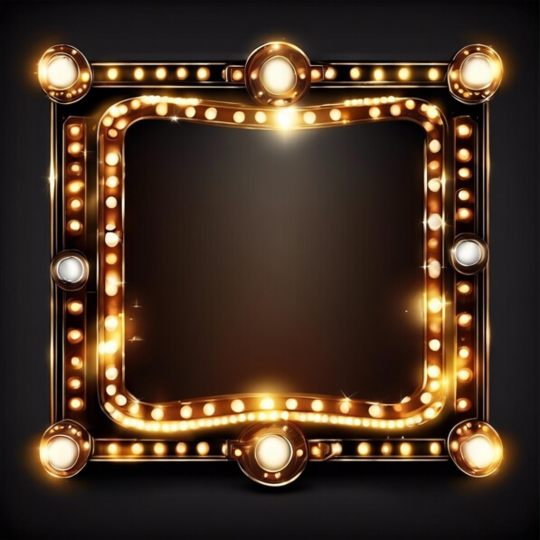 Download Vintage Theater Marquee Frame with Light Bulbs Backgrounds ...