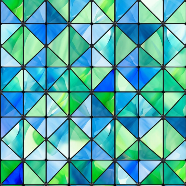 Download Stained Glass Pattern with Blue, Green, and Yellow Squares ...