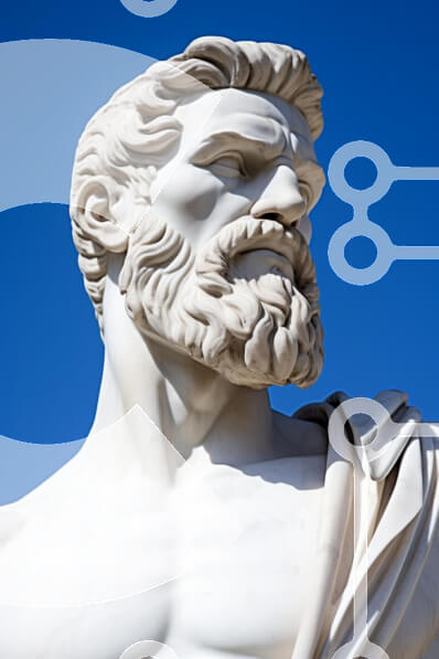 Statue grecque ancienne d'un homme tourné vers l'extérieur photo stock ...