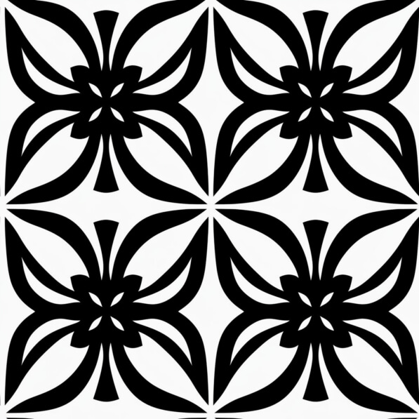 Download Black and White Tile Pattern with Floral Designs Patterns ...