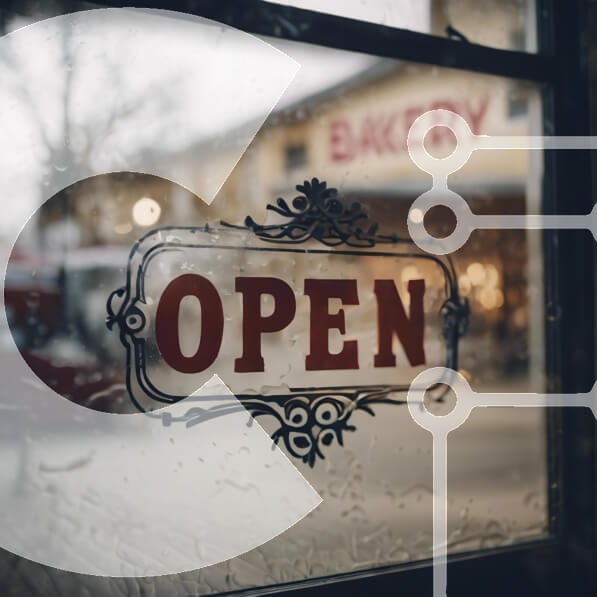Window with Open Sign in Rainy Weather stock photo | Creative Fabrica