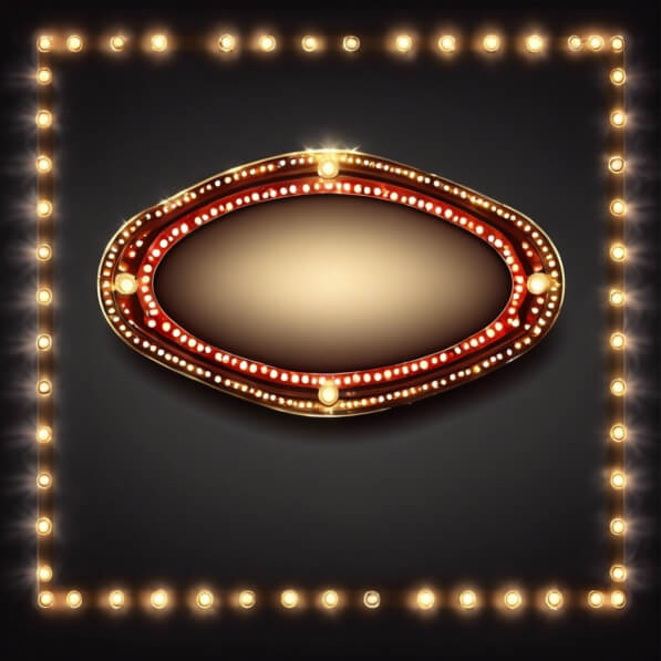 Download Illuminated Oval Sign with Lights Backgrounds Online ...