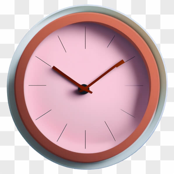 Download Pink Clock with Orange Dial Set to 3:00 PM PNGs Online ...