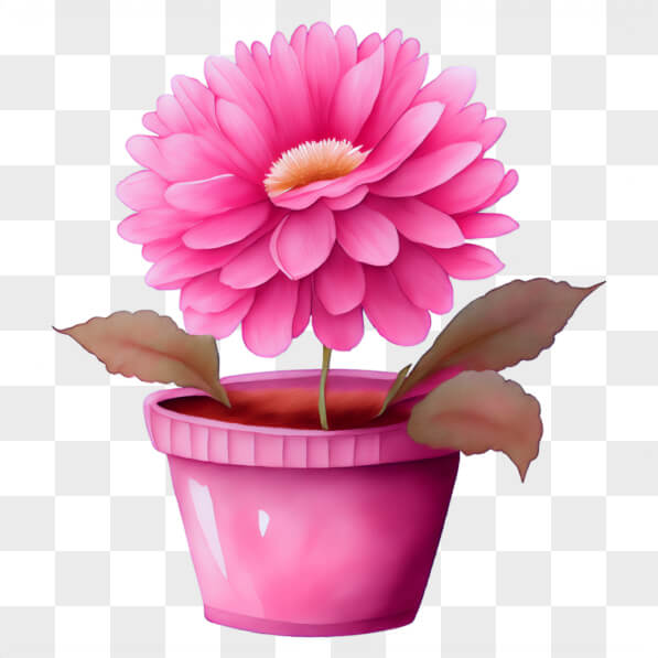 Download Pink Flower Pot with Blooming Flower PNGs Online - Creative ...