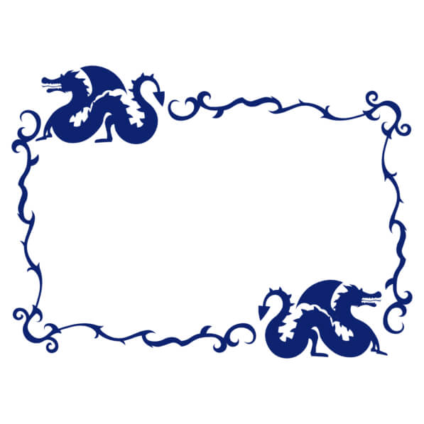 Download Decorative Frame with Blue Dragons Frames Online - Creative ...