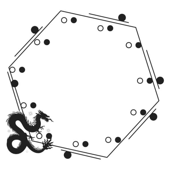 Download Chinese Zodiac Drawing with Dragons and Octagonal Frame Frames ...