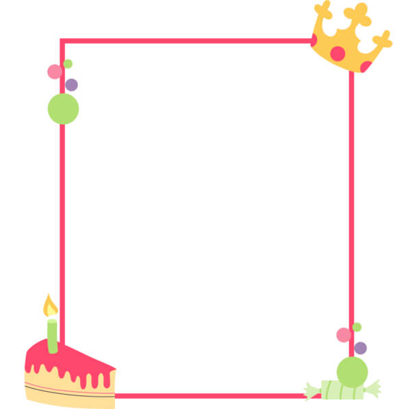 Baixe Quadro de Aniversário Elegante com Coroa e Bolo Frames - Creative ...