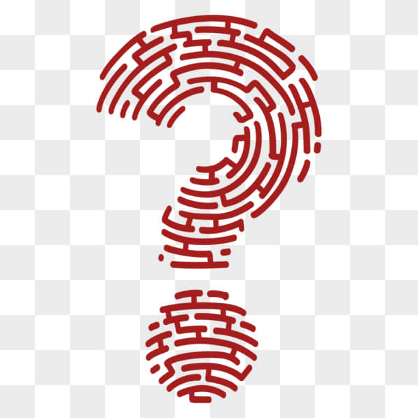 Download Red Maze Symbol with Question Mark PNGs Online - Creative Fabrica