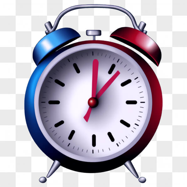 Download Red, Blue, and White Alarm Clock Set to 3:00 PM PNGs Online ...
