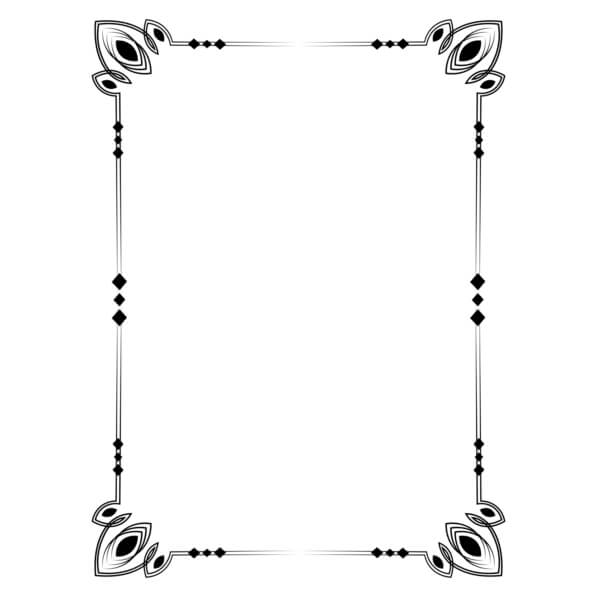 Download Black and White Ornate Frame on White Background Frames Online ...