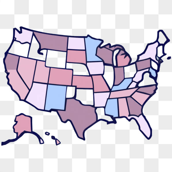 Baixe Mapa Colorido dos Estados Unidos com Estados Destacados PNG ...