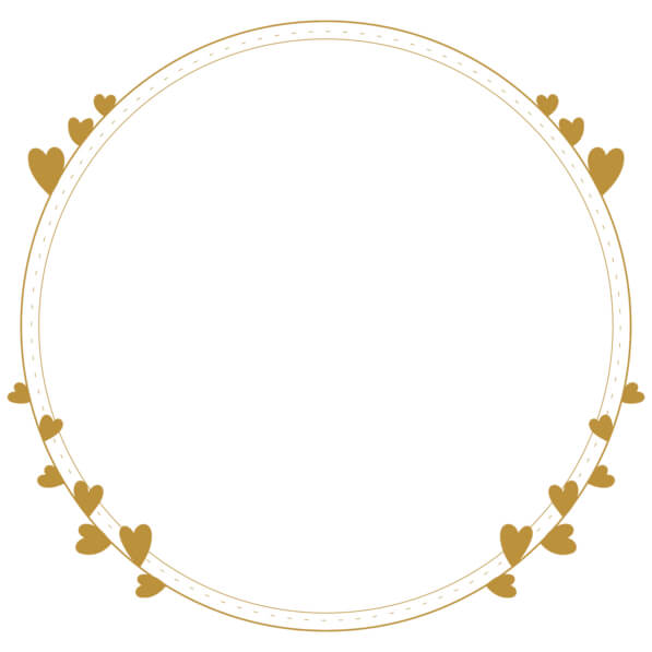 Download Elegant Round Frame with Gold Hearts and Leaves Frames Online ...