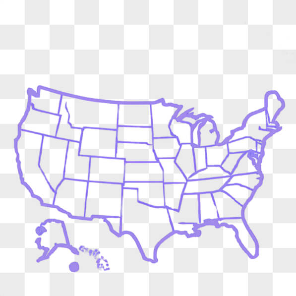 Download Detailed Map of the United States with State Labels PNGs ...