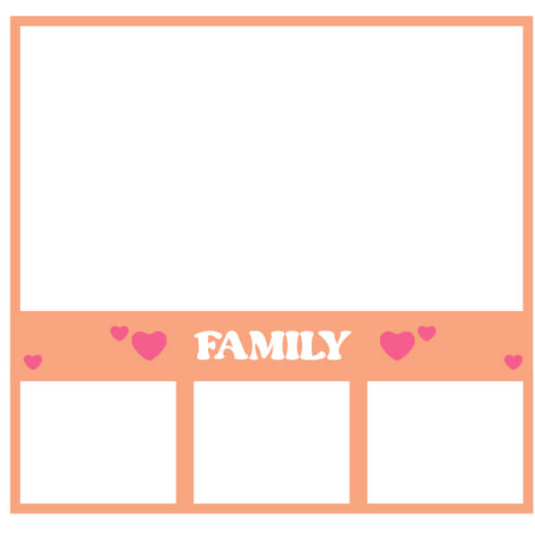 Download Family Photo Frame with Hearts Frames Online - Creative Fabrica