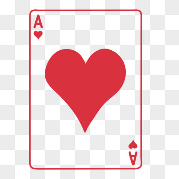 Baixe Ás de Espadas Carta de Jogar com Símbolo de Coração Vermelho PNGs ...