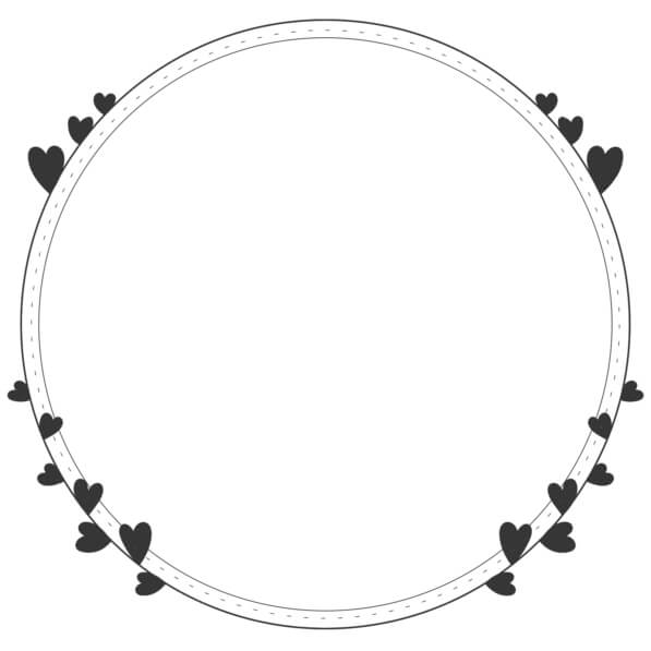 Download Round Frame with Black and White Hearts Frames Online ...
