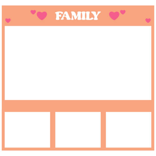 Download Family Photo Frame with Pink Hearts and 'Family' Lettering ...