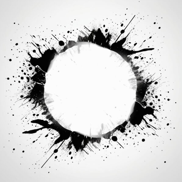 Download Abstract Black and White Circle with Paint Splatters ...