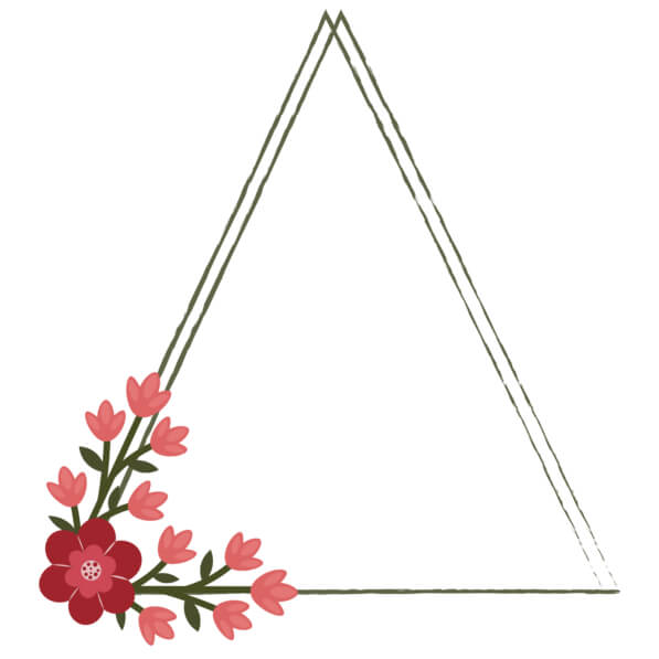 Download Triangle-Shaped Frame with Red Flowers Frames Online ...