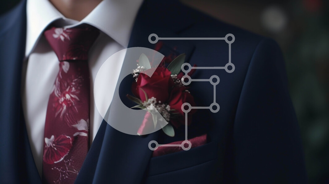Stylish Man in Elegant Suit with Red Flower stock photo | Creative Fabrica