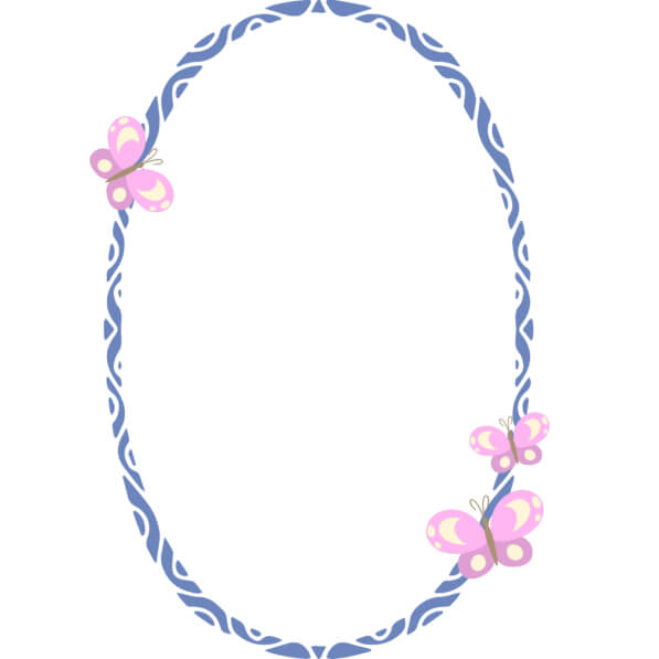 Download Oval Frame with Pink and Blue Butterflies Frames Online ...