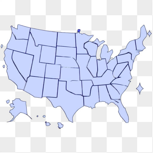 Download Detailed Map of the United States with State Labels PNGs ...