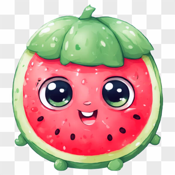 Descarga Sandía Kawaii con Ojos Verdes y Cara Sonriente Kawaii En Línea ...