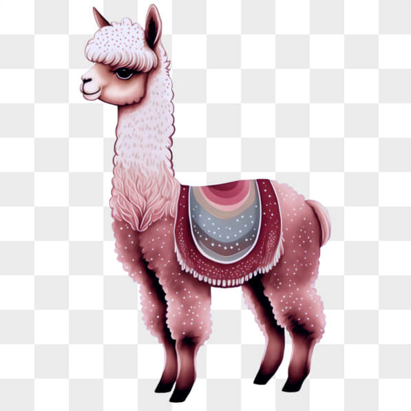 Download Pink Alpaca Sitting on Hind Legs PNGs Online - Creative Fabrica