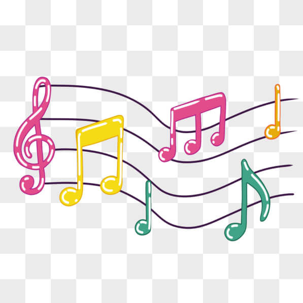 Download Colorful Musical Notes PNGs Online - Creative Fabrica