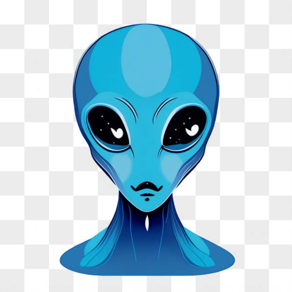 Descarga Ilustración de cabeza de alienígena con ojos azules PNGs En ...