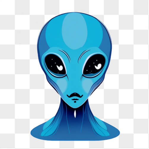 Download Alien Head with Blue Eyes PNGs Online - Creative Fabrica