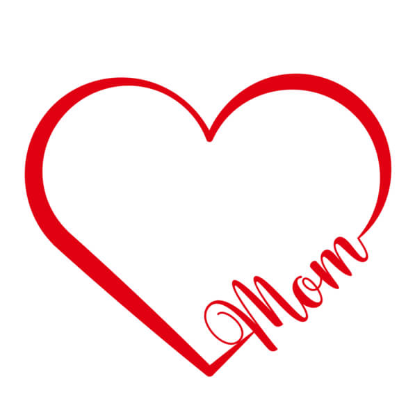 Download Red Heart with 'Mom' Written in Cursive Frames Online ...