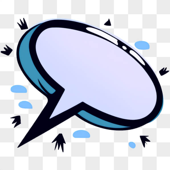 Download Floating Speech Bubble with Blue and White Splatters PNGs Online - Creative Fabrica