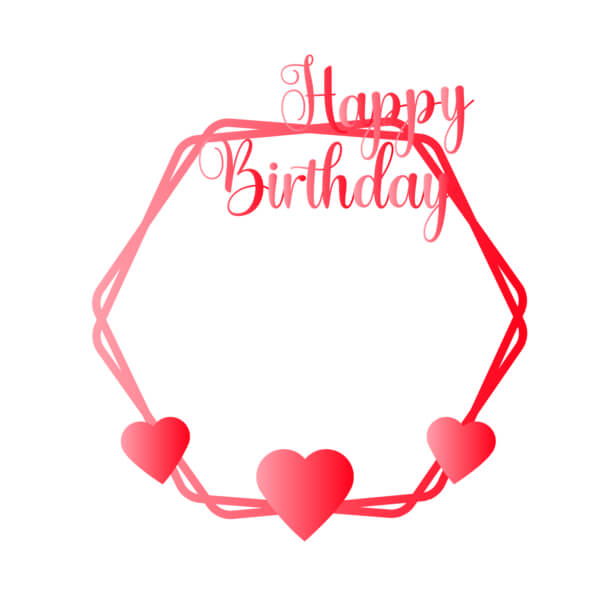 Download Happy Birthday Frame with Red Hearts and Rhinestones Borders ...