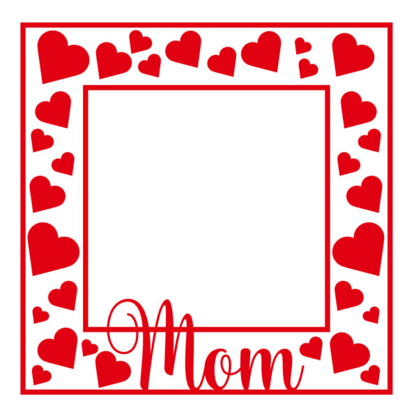 Download Red Heart-Shaped Frame with "Mom" Frames Online - Creative Fabrica