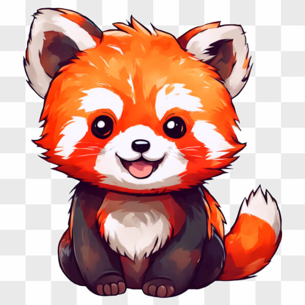 Télécharger Panda Roux Cartoon Assis et Souriant KAWAII En Ligne ...