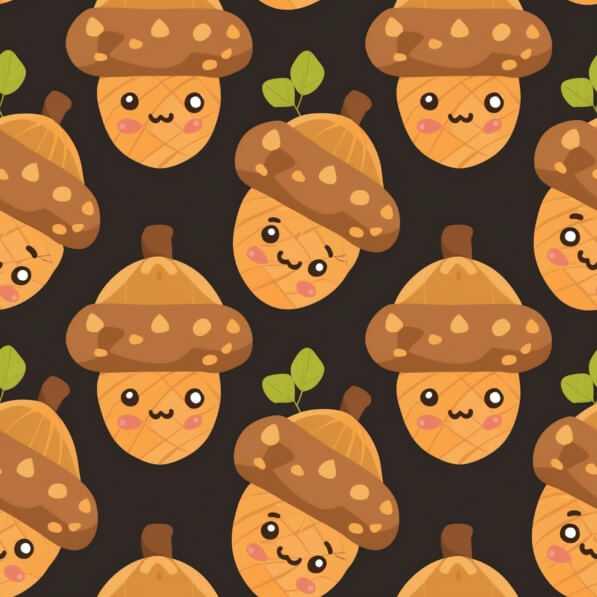 Download Seamless Acorn Pattern Patterns Online Creative Fabrica