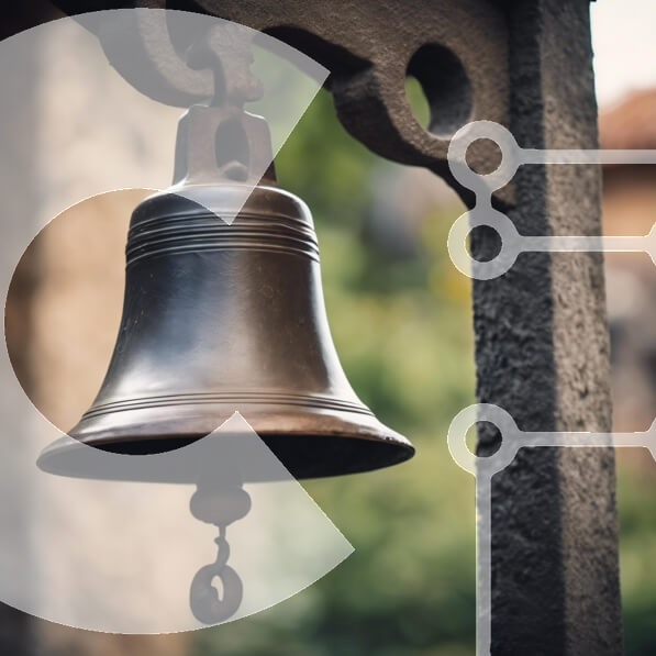 Large Bell on Iron Post for Ceremonies and Celebrations stock photo ...