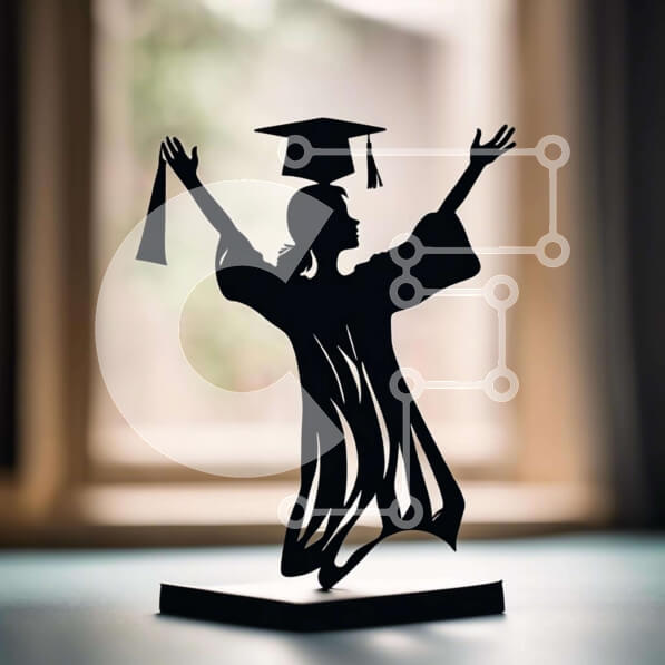 Silhouette d'une femme en tenue de graduation photo stock | Creative ...