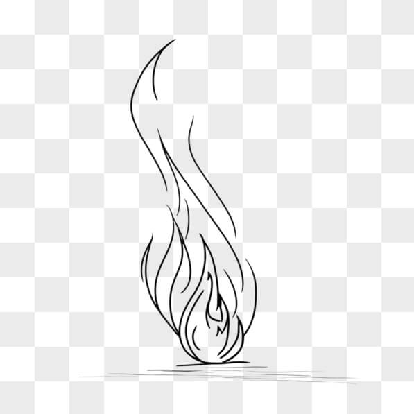 Download Black and White Drawing of Fire Burning on Ground Sketches ...