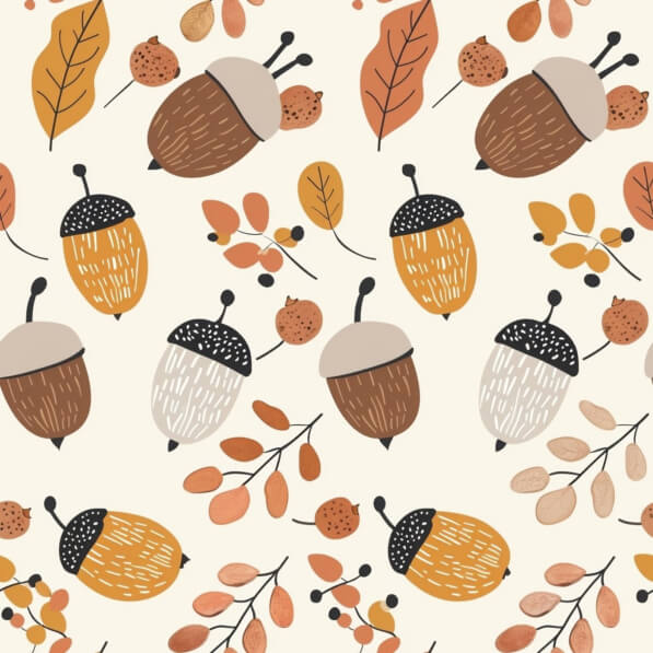 Download Autumn-Inspired Acorn and Leaf Pattern Patterns Online ...