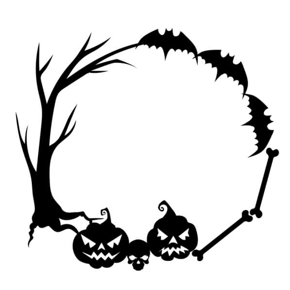 Download Spooky Halloween Frame with Pumpkins, Bats, and Skulls Frames ...