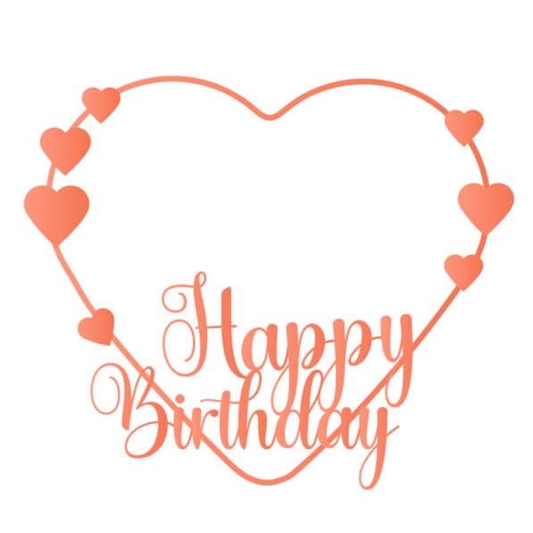 Download Happy Birthday Heart-Shaped Frame Greeting Card Borders ...