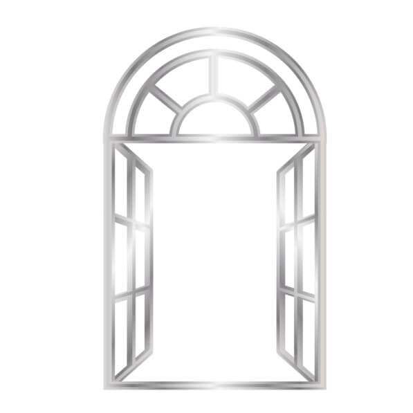 Download Open Arched Window on White Background Borders & Corners ...