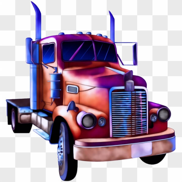 Download Orange Semi-Truck on Black Background PNGs Online - Creative ...