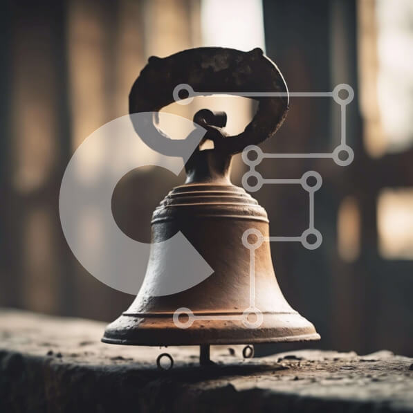Download Old Rusty Bell on Brick Wall Stockphotos Online - Creative Fabrica