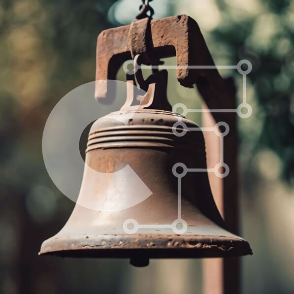 Download Vintage Rusty Bell Hanging from Metal Pole Stockphotos Online ...